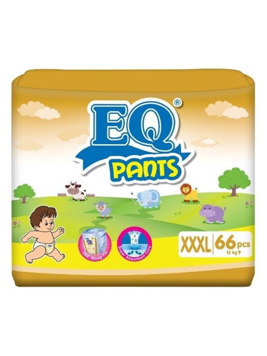 EQ Diapers and Wipes Pants Mega Pack XXXL (66 pcs) | edamama