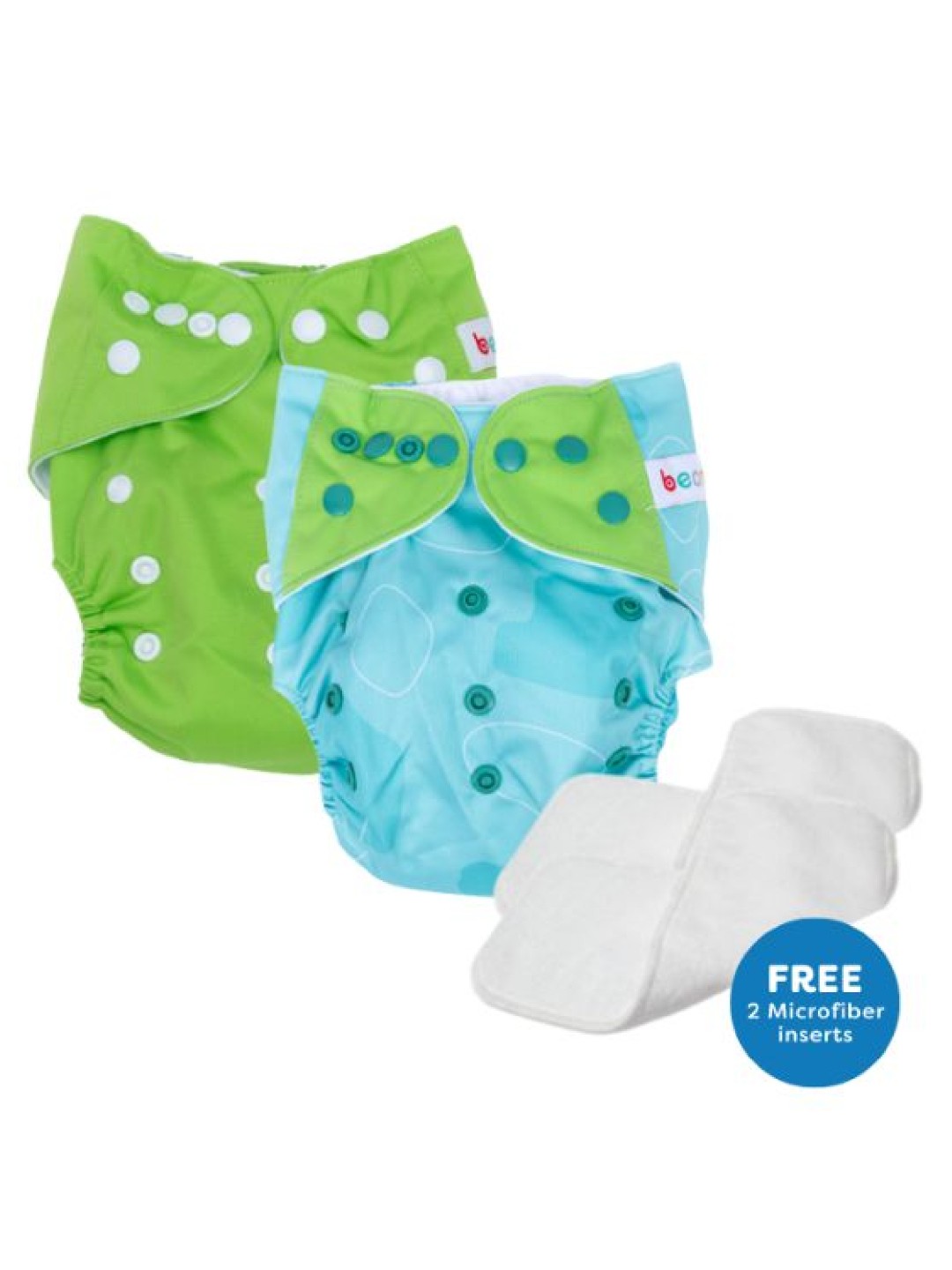 bean Snappies Lime Green Buddies Cloth Diaper Set of 2 | edamama