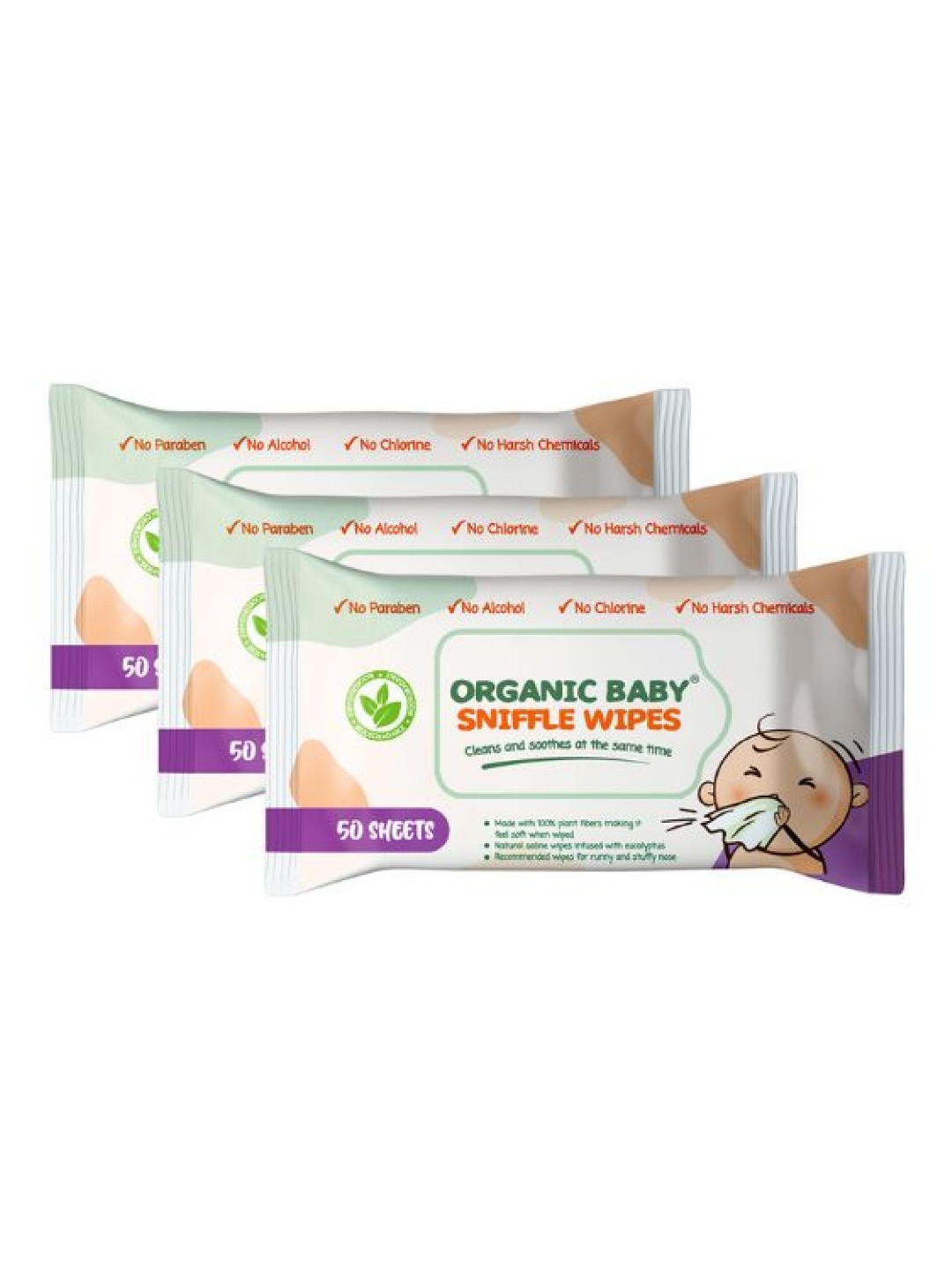 Organic Baby Wipes Sniffles Pack of 3 | edamama