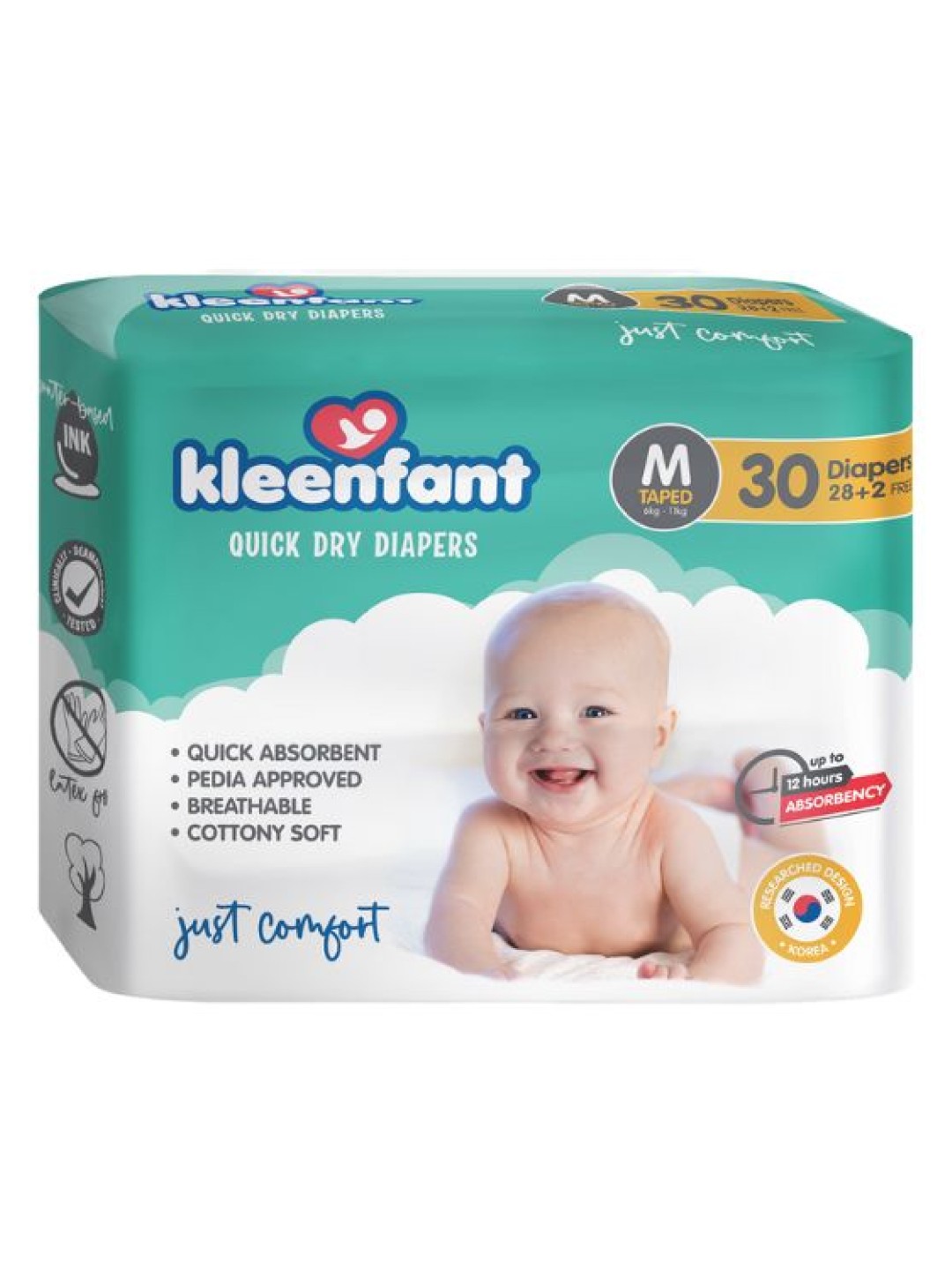 Kleenfant Diaper Taped Medium (30 pcs) | edamama