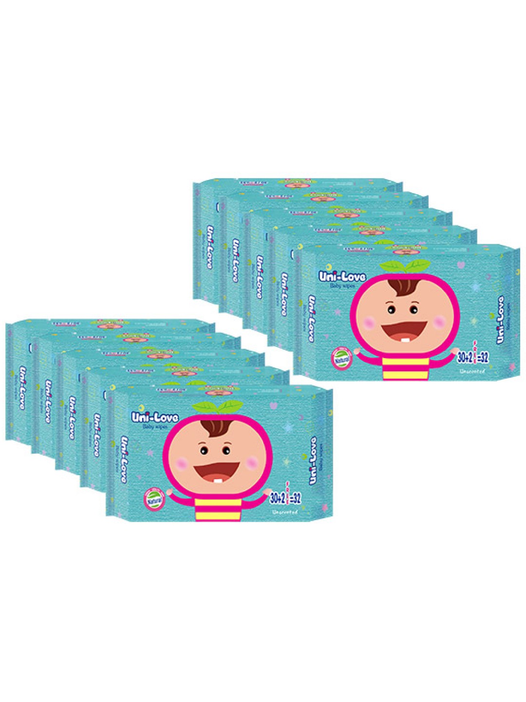 Uni-Love Unscented Baby Wipes 32's 10-Pack | edamama